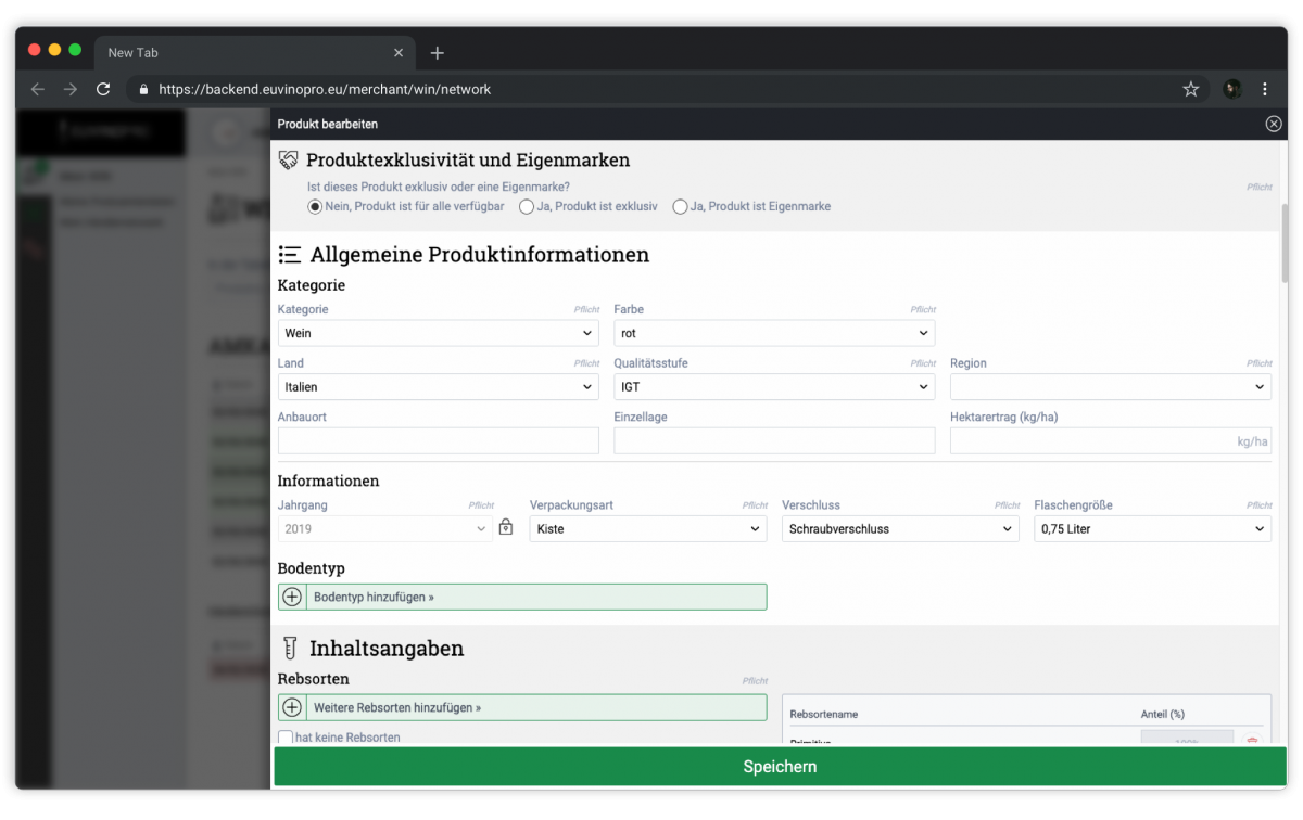 Richtig - WIN - Wein Informationen Netzwerk, Produkte von EuvinoPro